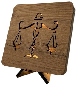 Li-Go Znamení "Váhy" lampa 19x19cm provedení povrchu: bříza
