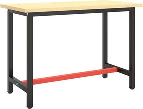 Rám pracovního stolu matně černý a červený 110 x 50 x 79 cm kov 151450