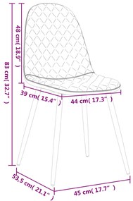 Jídelní židle 4 ks krémově bílé samet - Default Title