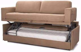 KANAPE Rozkládací patrová postel Roma Provedení: 2 místná maxi rozkládací, Vzorník látek: tekno fibra 25 green