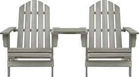 Zahradní židle Adirondack s čajovým stolkem masivní jedle šedé 310068