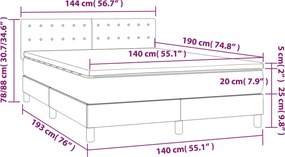 Box spring postel s matrací světle šedá 140 x 190 cm textil 3140369