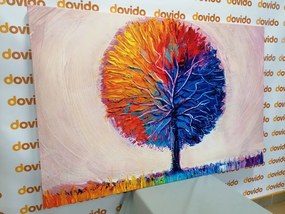 Obraz barevný akvarelový strom - 120x80 cm