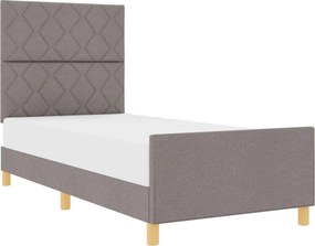 Rám postele s čelo Taupe 100 x 200 cm textil 3344785