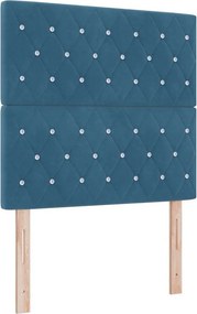 Postel s boxspringem s čelo Tmavě moddrá 200 x 90 cm samet 3344424