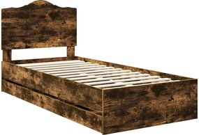 Rám postele se zásuvkou Uzený Dub 90 x 200 cm Inženýrské dřevo 3413454