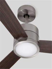 NV 9952345 Stropní ventilátor AXEL nerez hliník a listy z teakového dřeva a ořechu - NOVA LUCE
