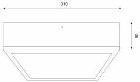 Stropní svítidlo NATURAL SQUARE 2xE27/15W/230V 31x31 cm borovice/černá