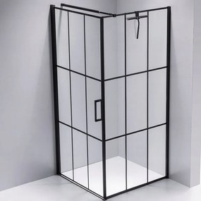 BPS-koupelny Čtvercový sprchový kout HYD-SK13B 90x90 černá/transparent - bez vaničky