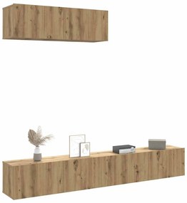 Nástěnné TV skříňky 4 ks dub artisan 100x30x30 cm kompozit 3329008