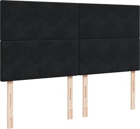 Box spring postel s matrací černá 180x200 cm samet 3292402