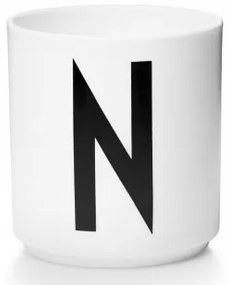 Porcelánový hrnek s písmenem N, bílá Design Letters