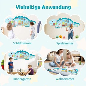 Costway Dinosaur Activity Wall pro batolata 11-in-1 Montessori