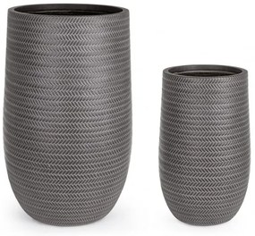 BIZZOTTO set 2 venkovních květináčů TRESSAGE šedá 0790649
