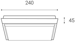 LED2 5130934 Quado L, antracitové venkovní čtvercové svítidlo, 25W LED 3000K, 24x24cm, IP54