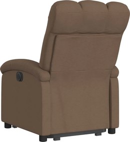 Zvedací polohovací křeslo hnědé textil 3204096