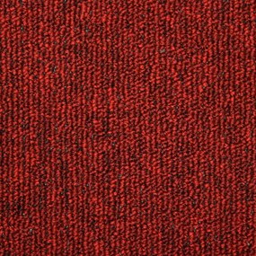 Schodové rohože 15 ks 65 x 21 x 4 cm červené obdélníkový okraj 134572