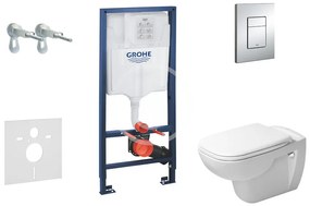 Grohe - Set předstěnové instalace, klozetu a sedátka D-Code, Rimless, SoftClose, tlačítka Skate Cosmo, chrom