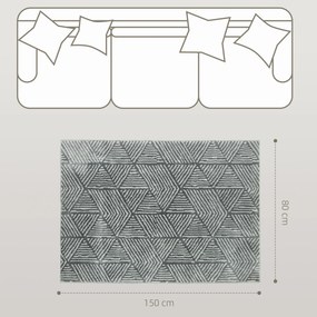 HOMCOM Krátkosrstý koberec do obývacího pokoje v moderním stylu, pratelný koberec, koberec do obývacího pokoje, ložnice, 150 x 80 cm Tmavě šedý