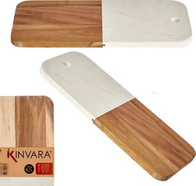 Krájecí prkénko PREPPY 38x18 cm z masivu/bílý mramor