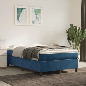 Box spring postel s matrací tmavě modrá 120x190 cm samet