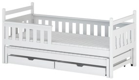 Dětská postel 80 cm DORIA (s roštem a úl. prostorem) (bílá). 1013013