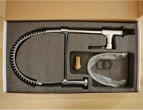 Gamma Solid, stojánková dřezová baterie s elastickou výlevkou, chromová, GMA-BSL-CH
