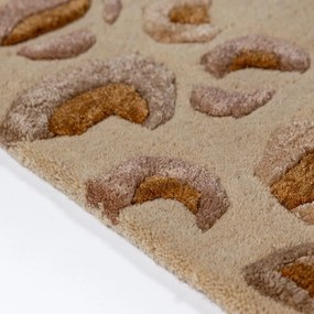 Ručně tkaný koberec s příměsí vlny v přírodní barvě 140x200 cm Leopard Frame – Flair Rugs