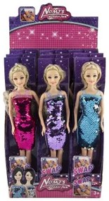 Teddies Panenka měnící šaty - pevné tělo - mix 3 barvy