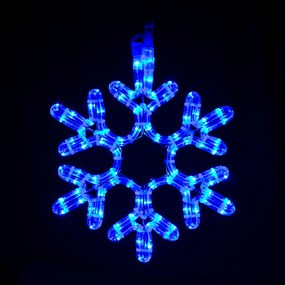 Vánoční LED dekorace, Sněhová vločka, STÁLE SVÍTÍCÍ, 50 cm, různé barvy na výběr Barva: Modrá