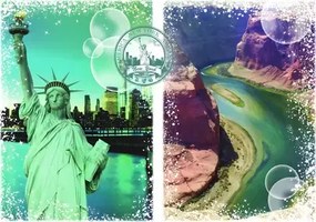 GRAFIKA Puzzle Cesta kolem světa: USA / 2000 dílků / 96 x 68 cm