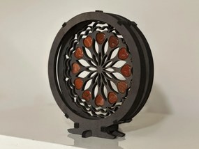 Li-Go "Srdce, karneolová mandala" Stolní lampa 20x22 cm černá s patinou