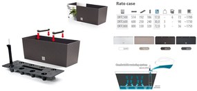 Prosperplast RATO case samozavlažovací truhlík 51,4 x 19,2 x 18,6 cm antracit
