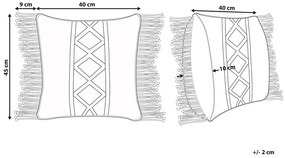 Dekorativní makramé polštář 40 x 45 cm béžový YORTAN Beliani