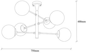 Závěsný lustr Arge zlatý