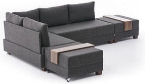 Hanah Home Rohová pohovka FLY antracit levá 280 cm 825BLC2668