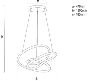 LED Stmívatelný lustr na lanku LED/90W/230V 3000-6500K pr. 47 cm + DO
