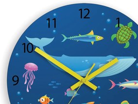 Dětské nástěnné hodiny Podmořský svět 30 cm vícebarevné
