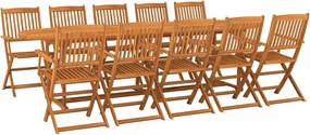 11dílný zahradní jídelní set 280x90x75cm masivní akáciové dřevo 3086978