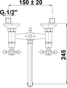 Sapho ANTEA nástěnná baterie horní ramínko chrom/zlato 3362