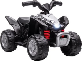 AIYAPLAY Elektro čtyřkolka Miniquad pro děti s LED světlem a klaksonem, elektro vozidlo od 18 měsíců, kovová černá, 65,5 x 38,5 x 43,5 cm | Aosom
