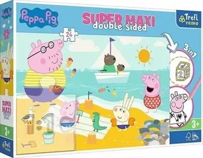 Trefl Junior - Puzzle - Super Maxi 3v1 oboustranné Prasátko Peppa / 24