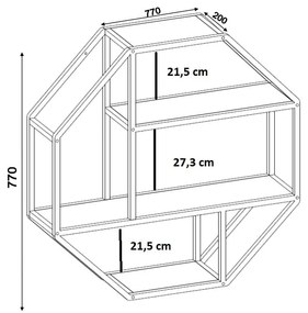 Černá patrová kovová police Seaford - Actona