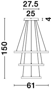 LED lustr Leon 61 zlaté