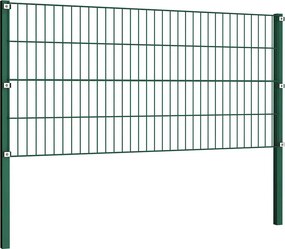 Plotový panel se sloupky železný 1385 x 80 cm zelený 278611