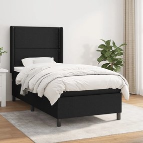 vidaXL Box spring postel s matrací 90x190 cm textil [3131318] Barva: Černá