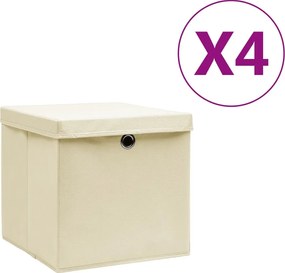 vidaXL Úložné boxy 4 ks netkaná textilie 28 x 28 x 28 cm [325188] Barva: Bílá