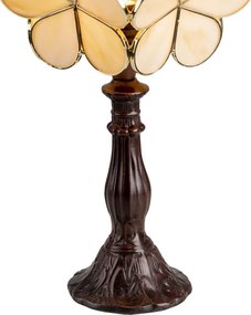 Béžová stolní lampa Tiffany Bloom - 21*21*38 cm E14/max 1*25W