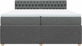 Box spring postel s matrací tmavě šedá 200x200 cm textil 3287571