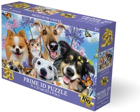 Puzzle 3D - Smějící se psi a kočky